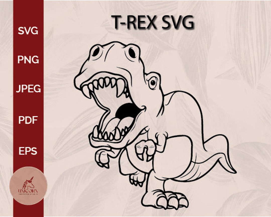 T Rex Svg Trex Svg Dinosaur Svg Dinosaur Outline Svg T Rex Outline Svg ...