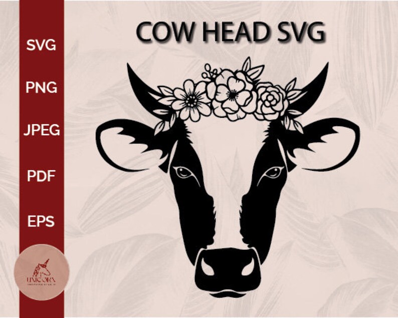 Cow Head Svg Baby Cow Svg Cute Cow Svg Cow Skull Svg Dairy Cow Svg Calf ...