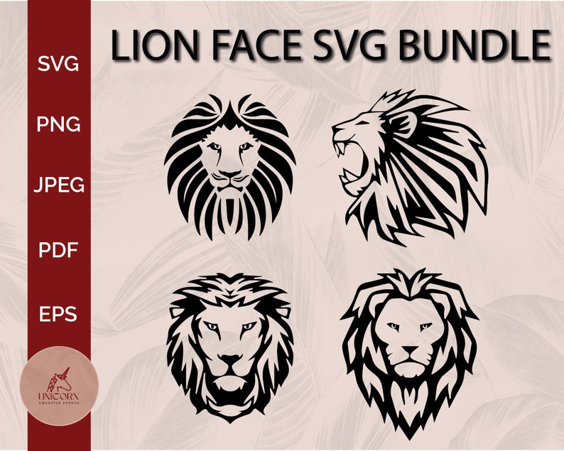 Lion Face Svg Lion Head Svg Lion Svg Lion King Svg Lions Mascot Svg Leo ...