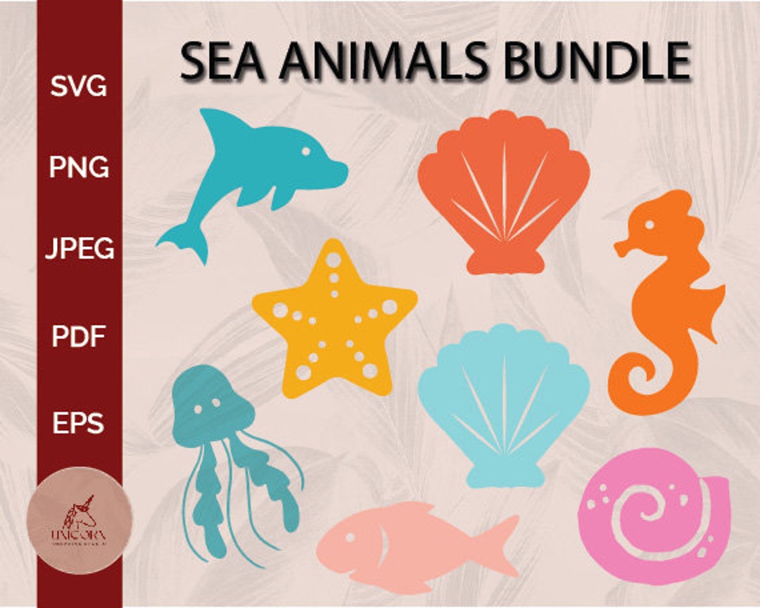 Sea Animals Svg Ocean Animals Svg Under the Sea Svg Sea Life Svg Sea ...