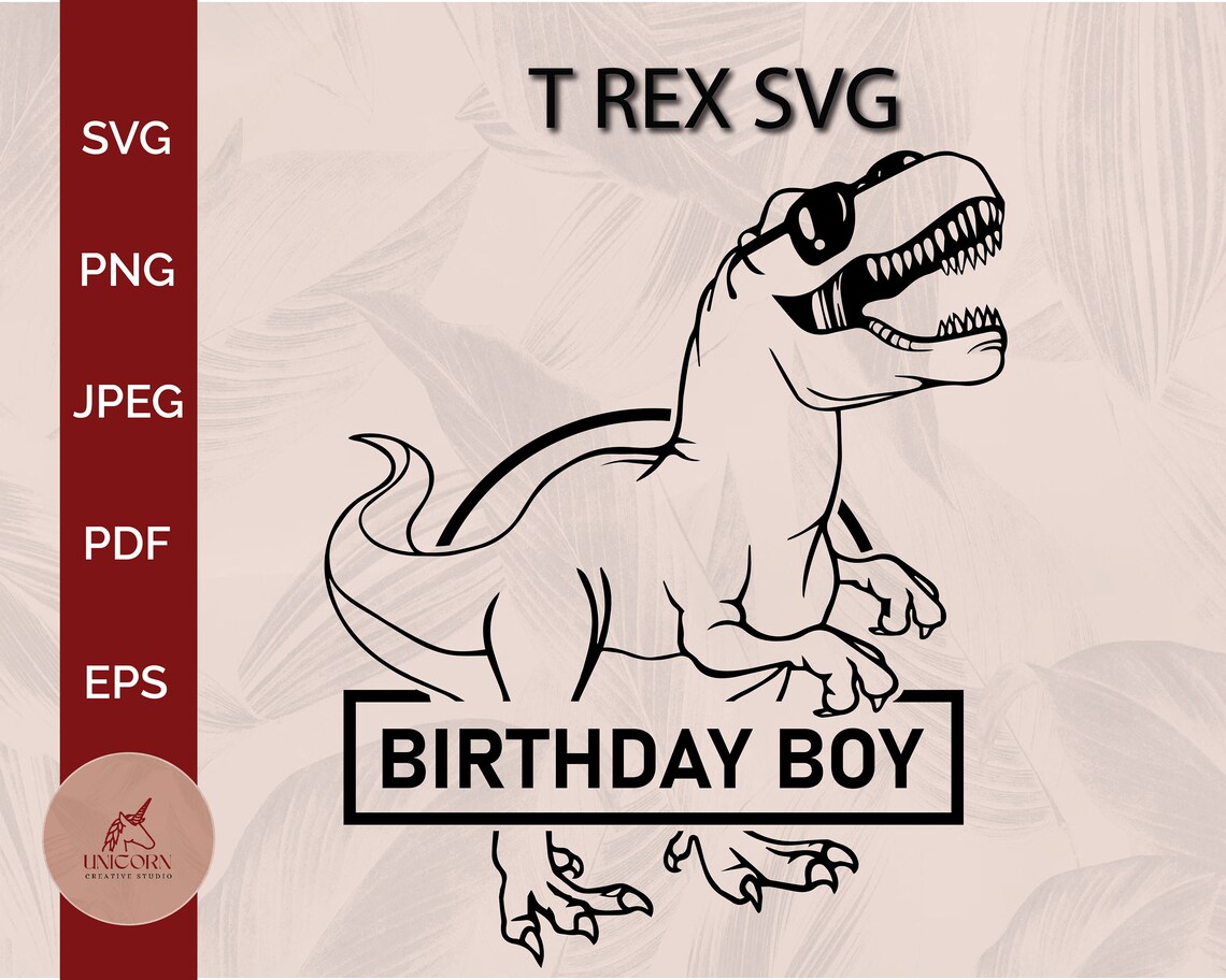 T Rex Svg Trex Svg Dinosaur Svg Dinosaur Outline Svg T - Etsy