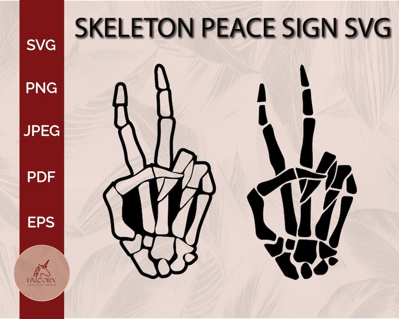 Skeleton Peace Sign Peace Sign Svg Vector Peace Sign Skeleton Hand Svg ...
