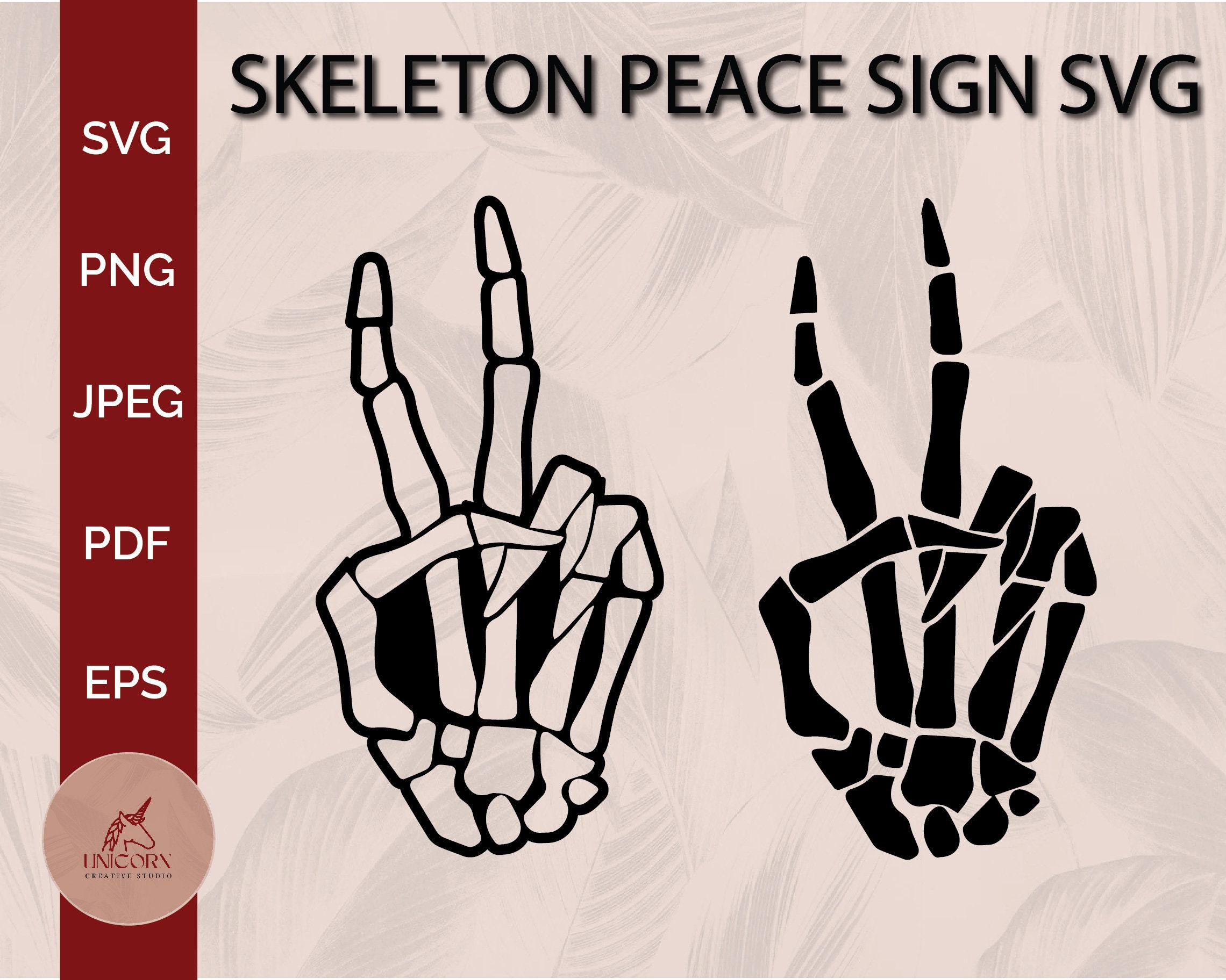 Skeleton Peace Sign Peace Sign Svg Vector Peace Sign Skeleton Hand Svg ...