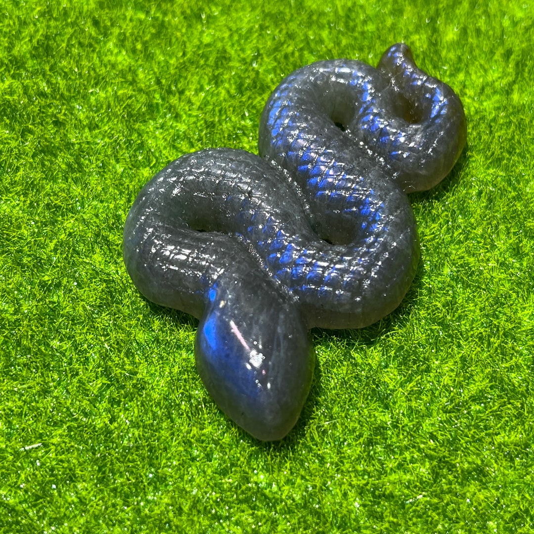 Natural High Flash Crystal Labradorite Snake Carving Mini Healing ...