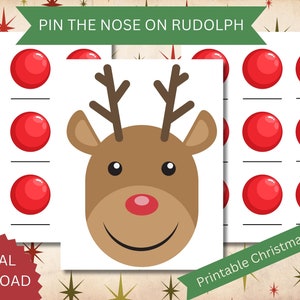 Pin the Nose on Rudolph Printable Christmas Game for the Classroom ...
