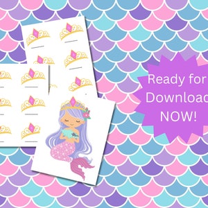 Mermaid Under the Sea Theme Game, Pin the Crown on the Mermaid Game ...