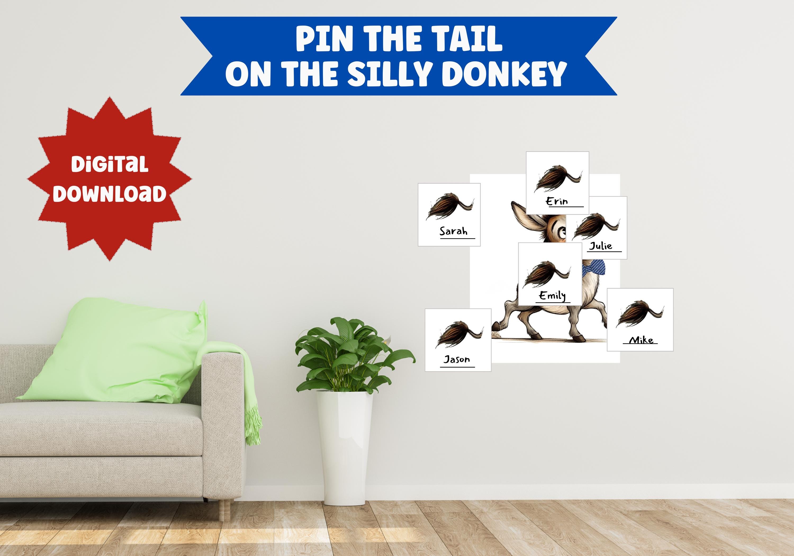 Pin the Tail on the Silly DONKEY Game, Updated Pin the TAIL Game ...