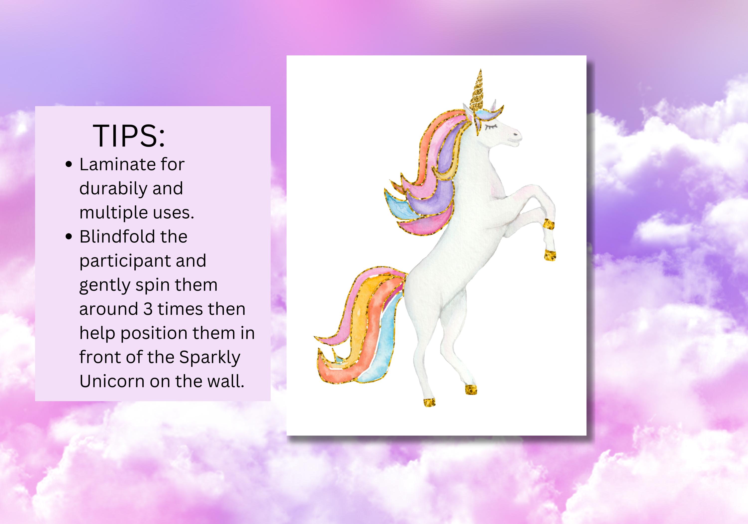 UNICORN Theme Game, Pin the TAIL on the Unicorn Game, Digital Download ...