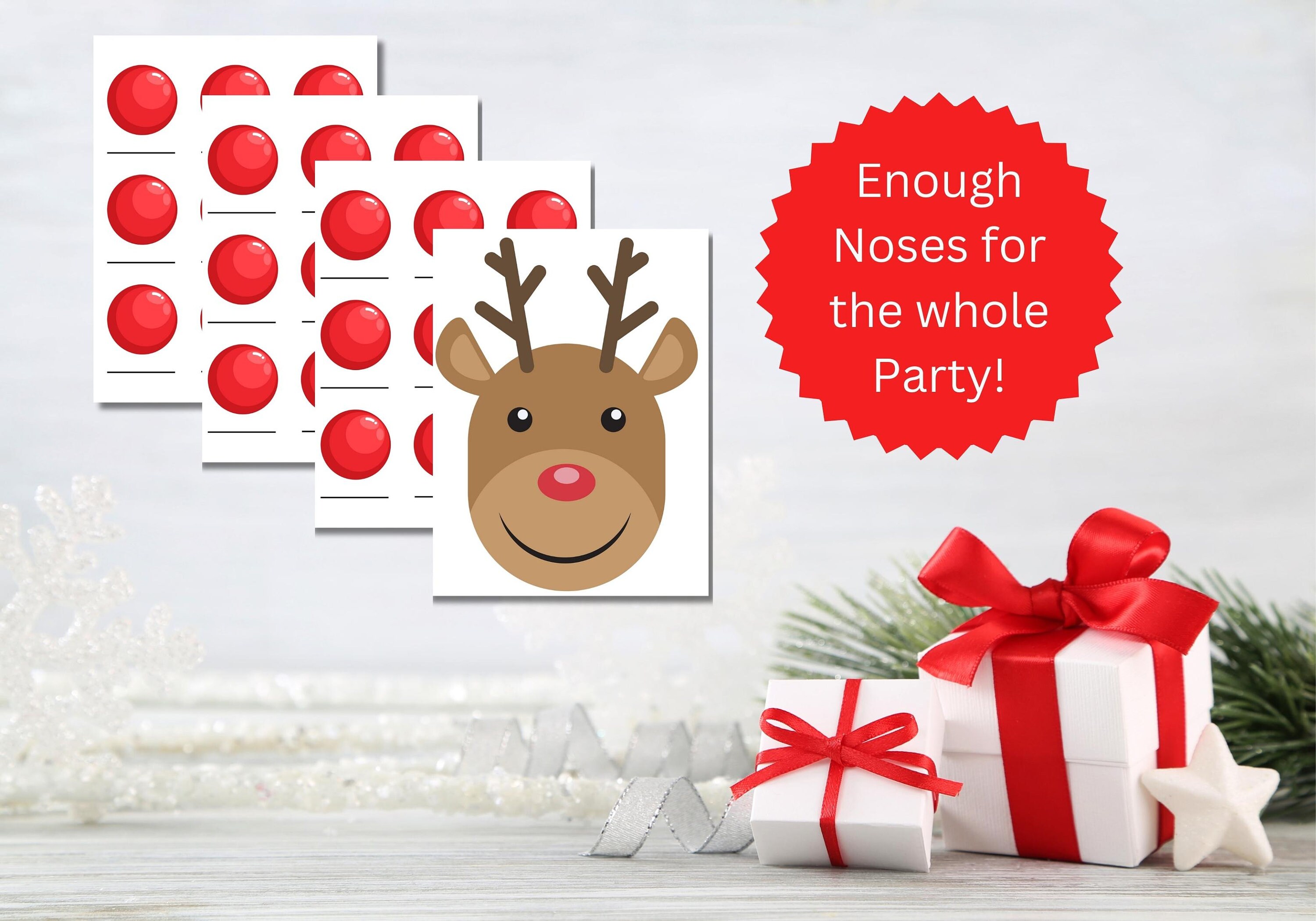 Pin the Nose on Rudolph Printable Christmas Game for the Classroom ...