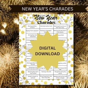New Year's Game, New Year's Charades, Digital Download, All Ages Party ...
