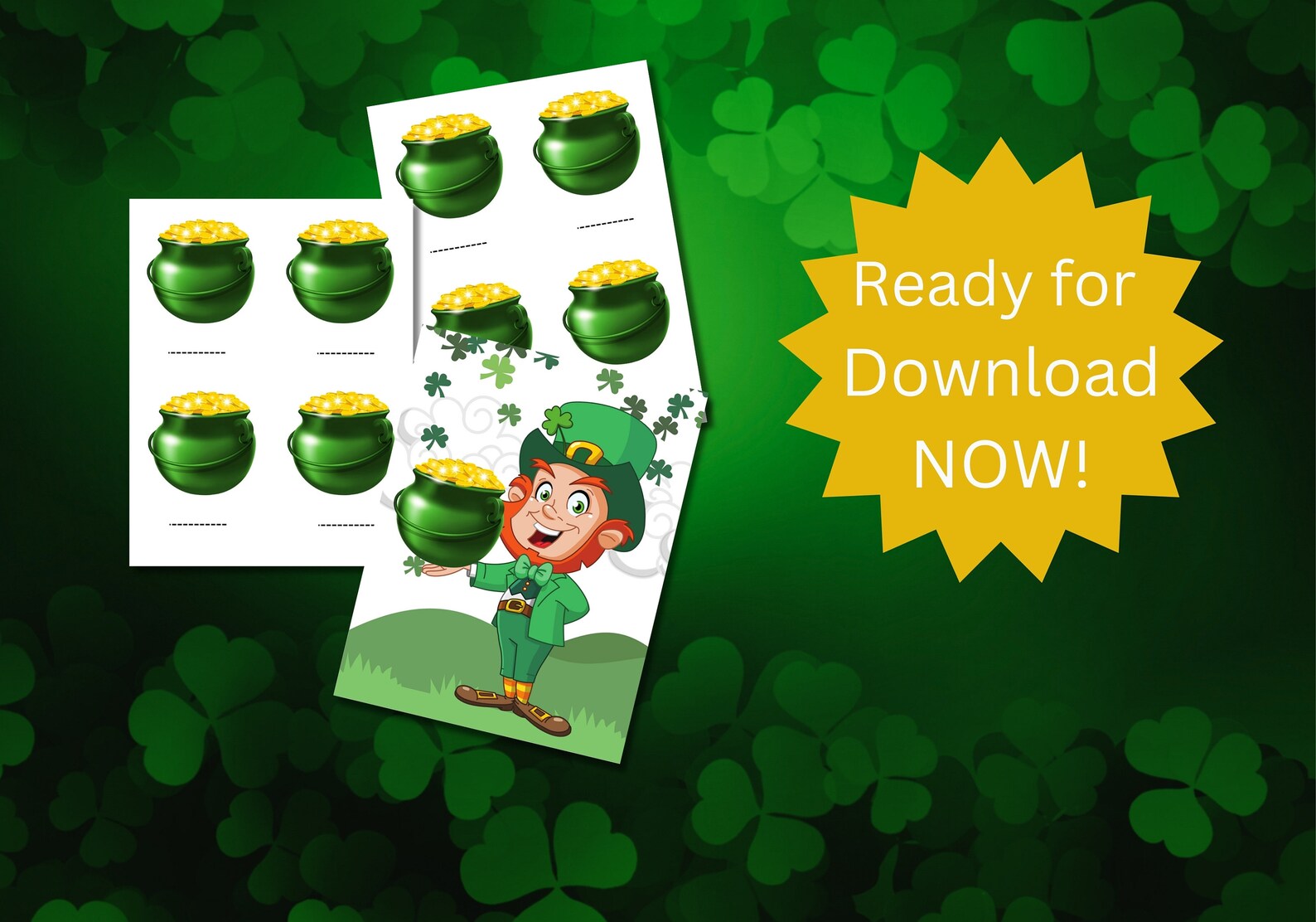 St. Patrick's Day Theme Party, Pin the Pot of Gold on the Leprechaun ...