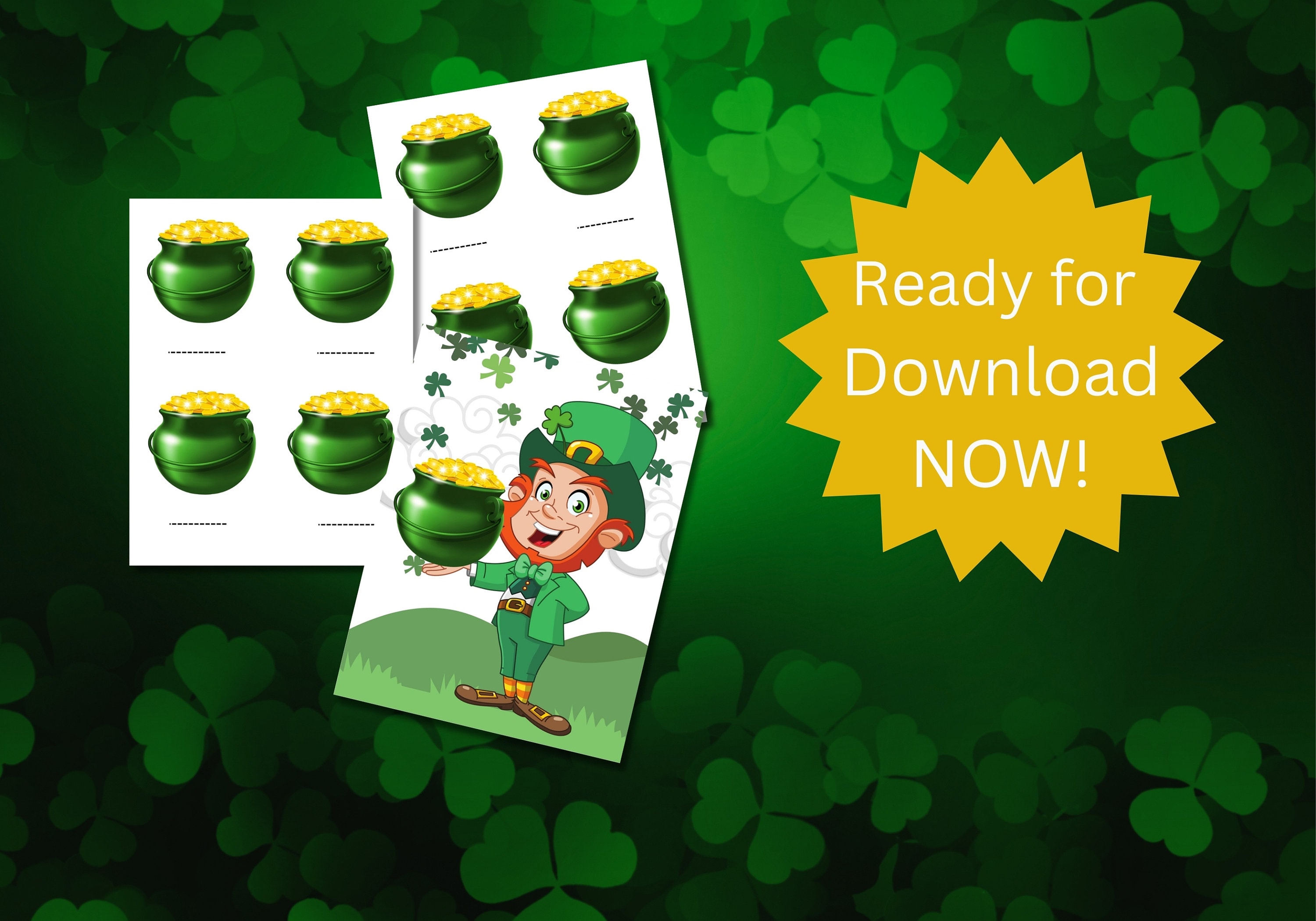 St. Patrick's Day Theme Party, Pin the Pot of Gold on the Leprechaun ...