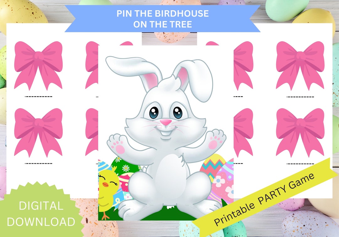 Easter Bunny Theme Game Pin the Bow on the Easter Bunny Game - Etsy