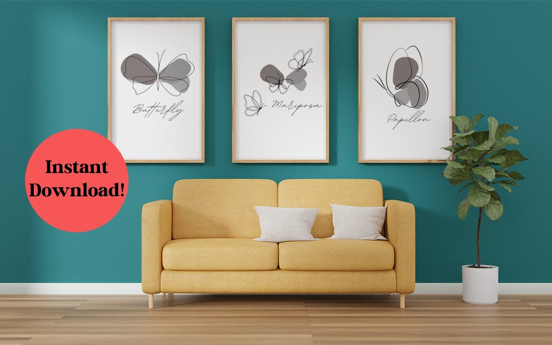 Butterfly, Mariposa, Papillon, Three Butterfly Prints Wall Art ...