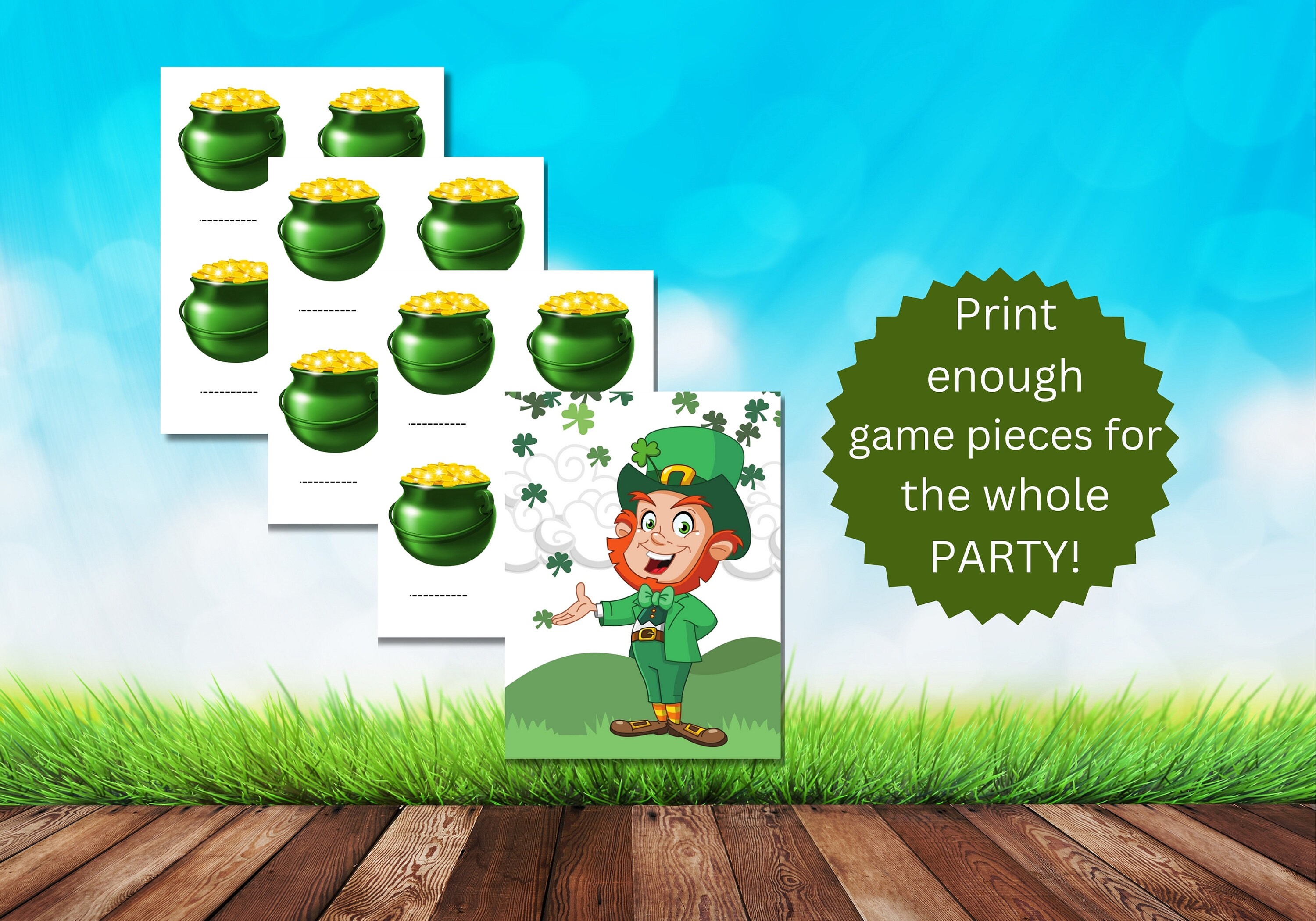 St. Patrick's Day Theme Party, Pin the Pot of Gold on the Leprechaun ...