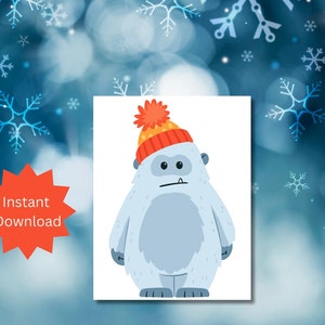 Winter Game, Pin the Hat on the Silly Yeti, Digital Download, All Ages ...
