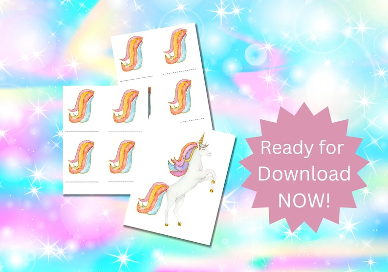 UNICORN Theme Game, Pin the TAIL on the Unicorn Game, Digital Download ...