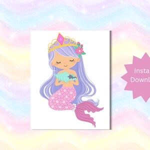 Mermaid Under the Sea Theme Game, Pin the Crown on the Mermaid Game ...