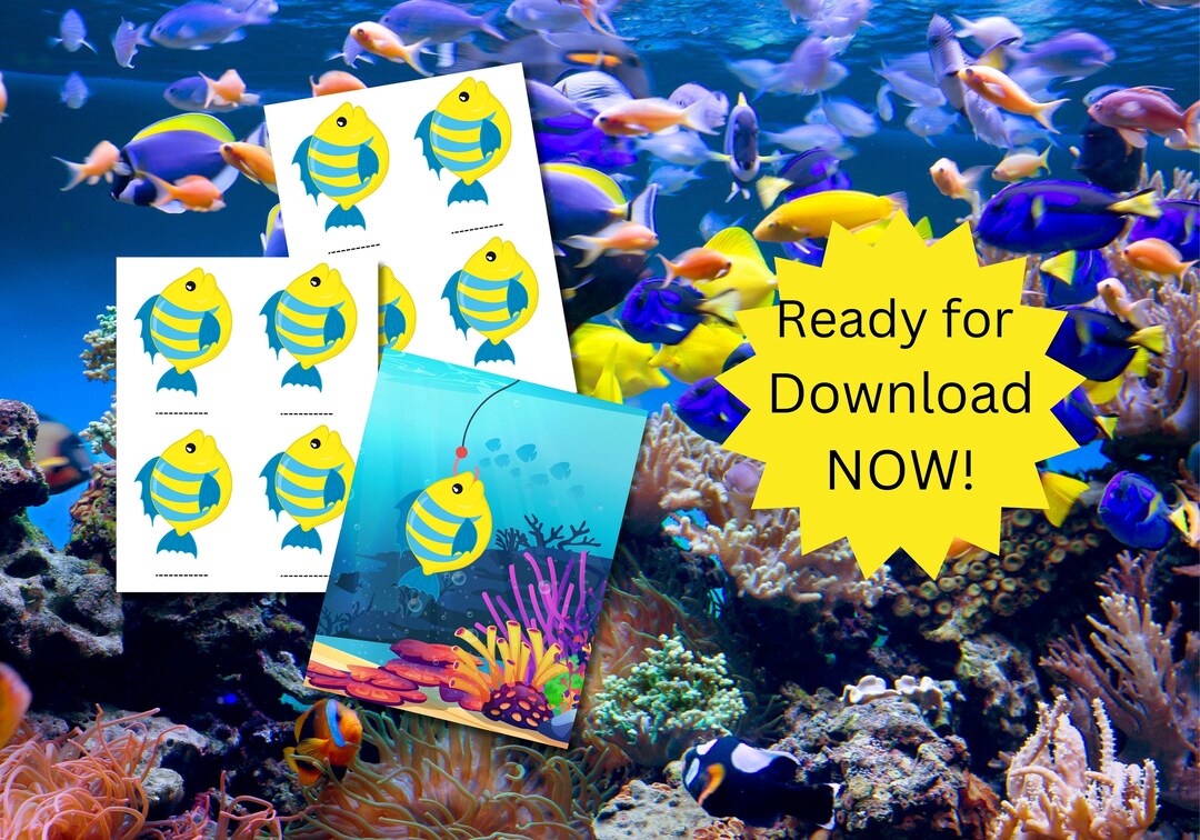 Pin the Fish Party Game: Under the Sea, All Ages (digital Download) - Etsy