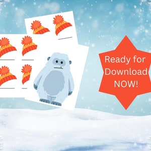 Winter Game, Pin the Hat on the Silly Yeti, Digital Download, All Ages ...