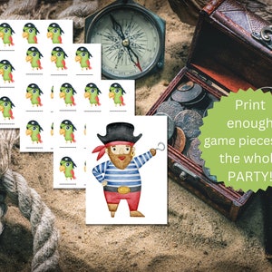 Pirate Theme Party, Pin the Parrot on the Pirate Game, Digital Download ...