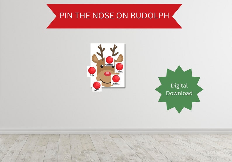 Pin the Nose on Rudolph Printable Christmas Game for the Classroom ...