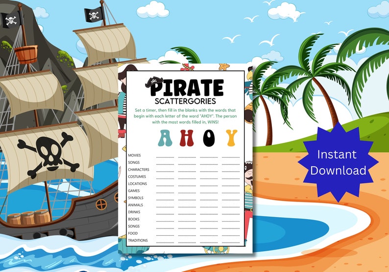 Pirate Party Games Bundle: Nautical Birthday Theme (digital Download ...