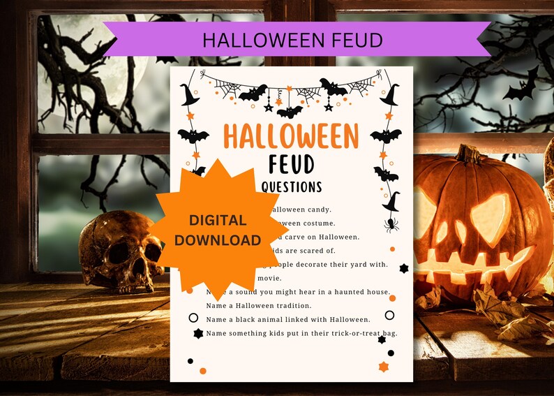 Halloween Family Feud Printable Game | Spooky Party Showdown | Fun ...
