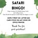 Safari Theme BINGO, Kids Bingo Game, Safari Jungle All Ages Party Games ...