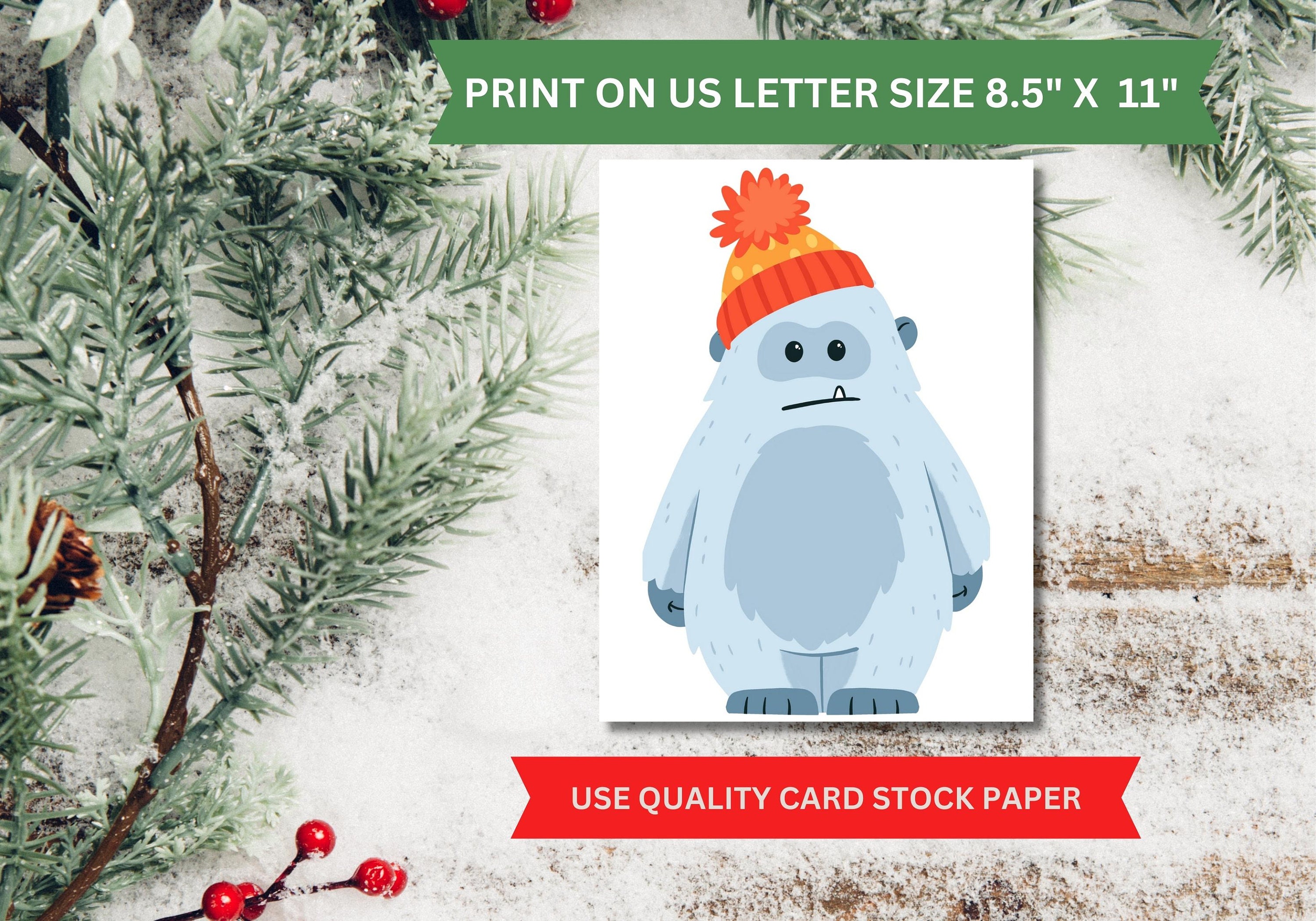 Winter Game, Pin the Hat on the Silly Yeti, Digital Download, All Ages ...