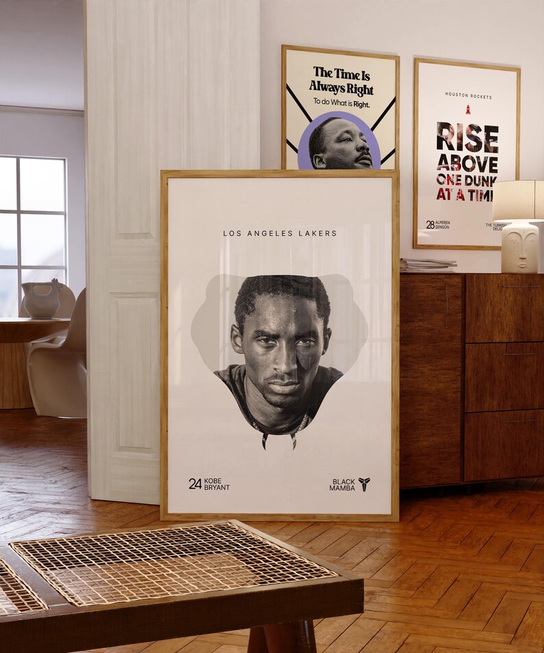 Kobe Bryant Black Mamba Poster | Los Angeles Lakers Digital Wall Art ...