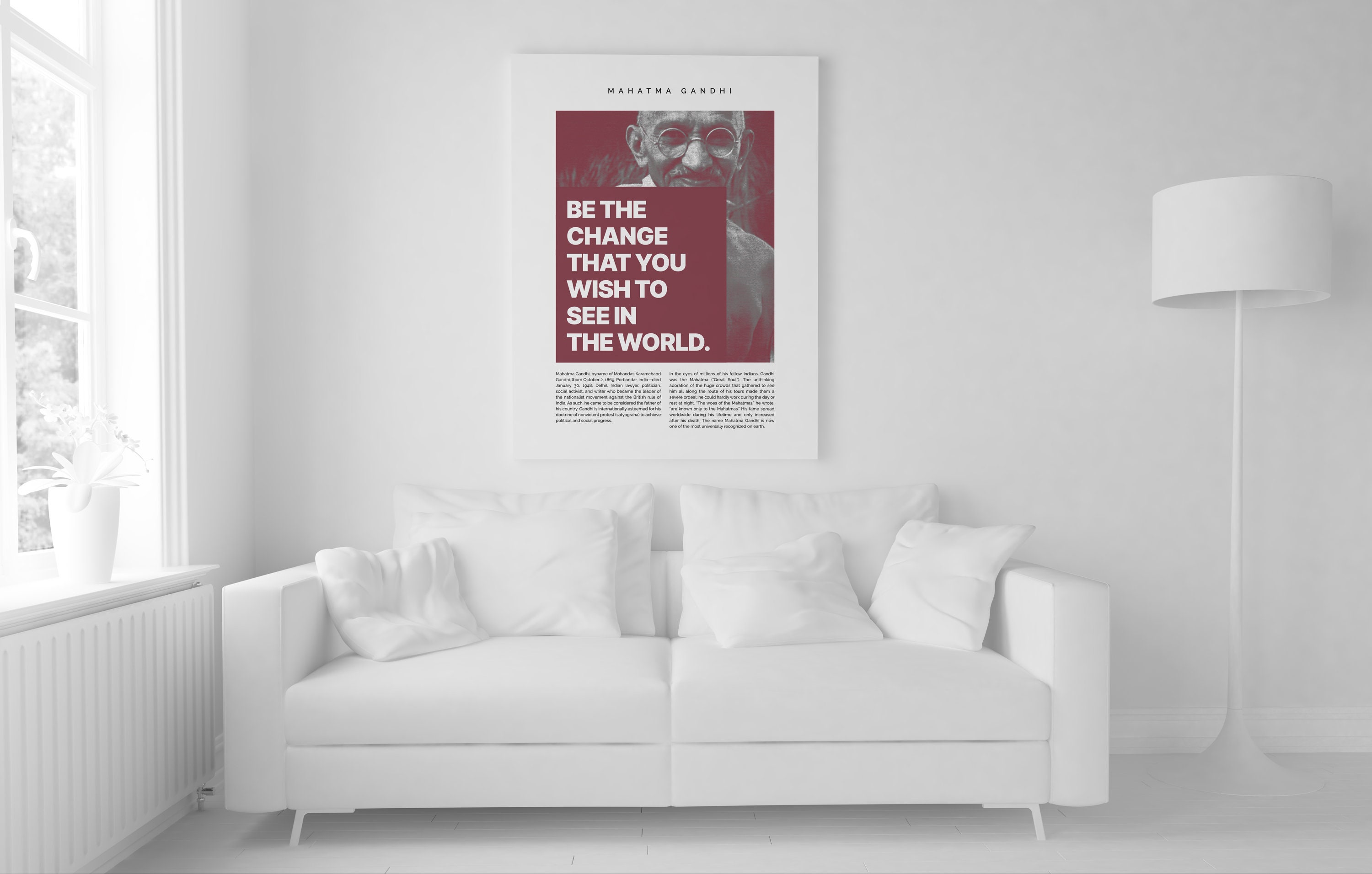 Mahatma Gandhi Inspirational Quote - Minimal Printable Wall Art - Etsy