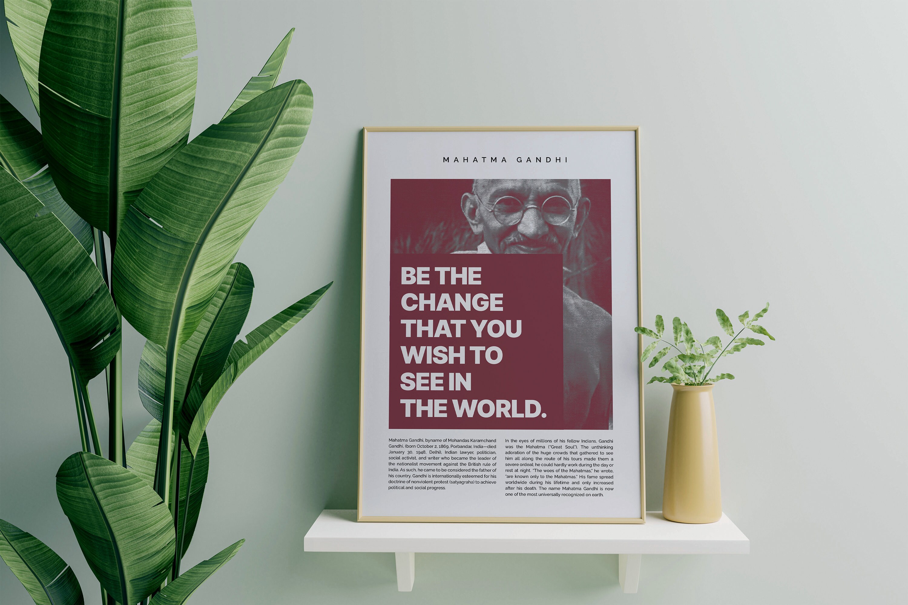 Mahatma Gandhi Inspirational Quote - Minimal Printable Wall Art - Etsy