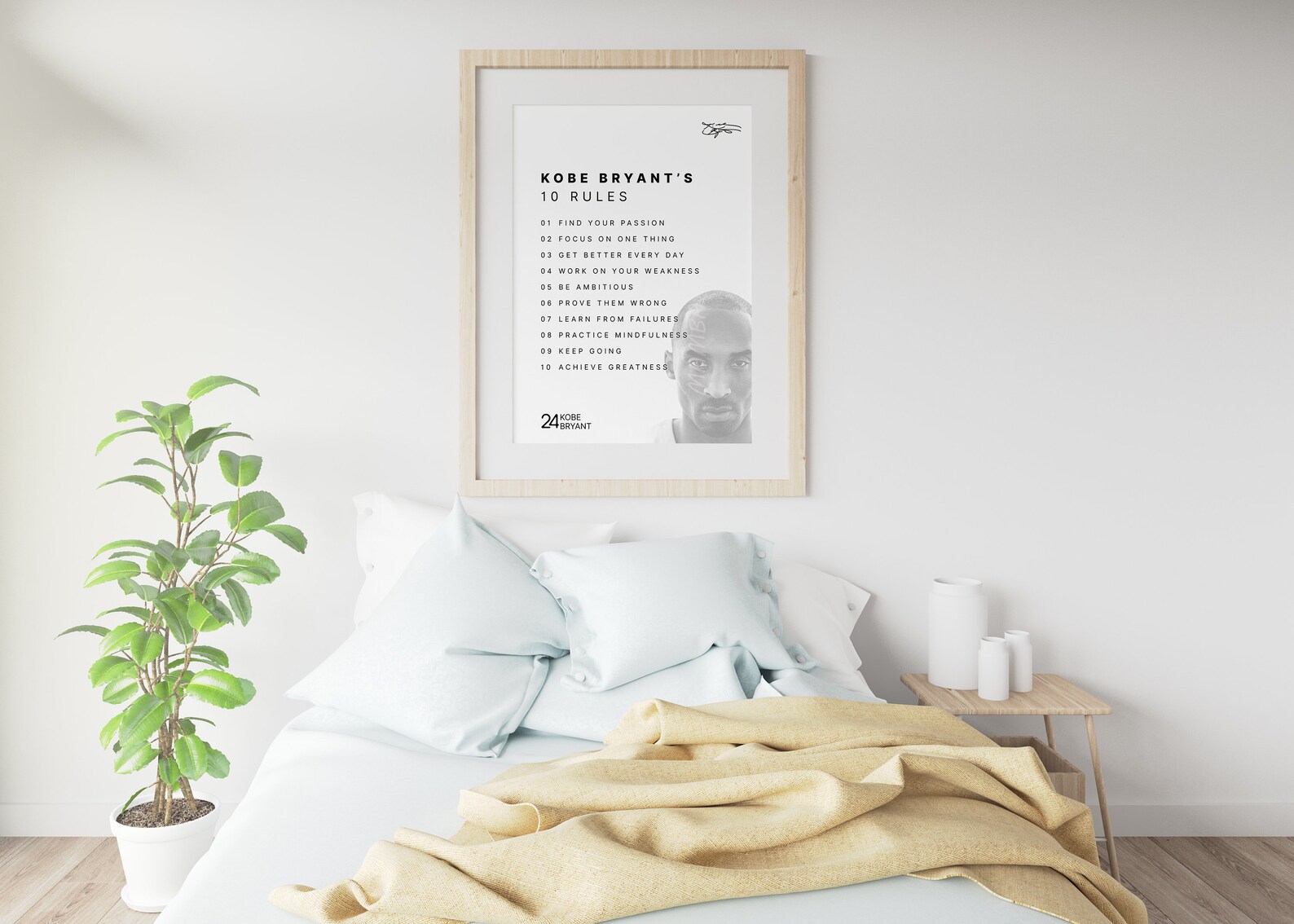 Kobe Bryant's 10 Rules for Life, Inspirational Wall Art for NBA Fans - Etsy