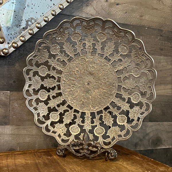 Floral Metal Tray - Etsy