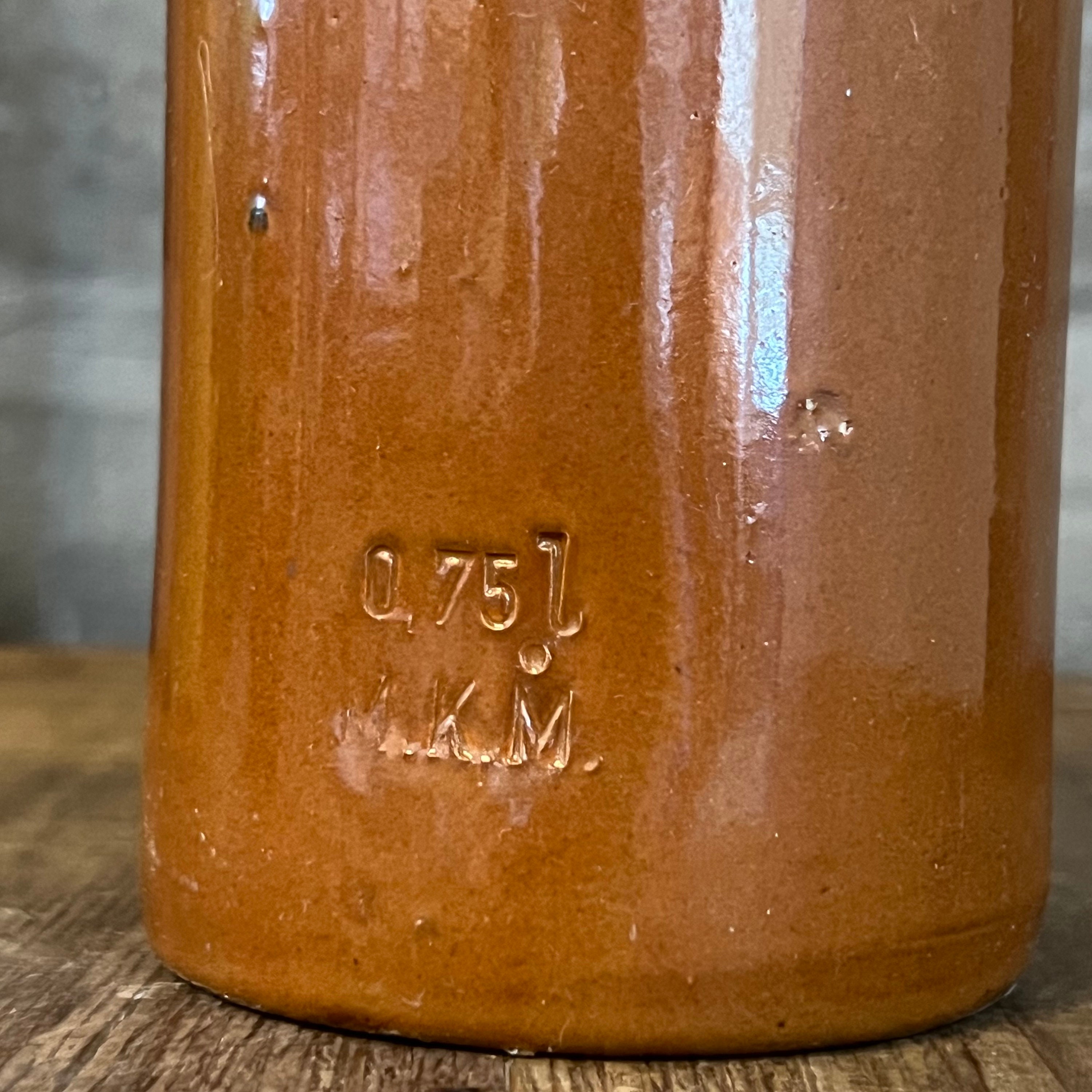 Vintage MKM Brown Stoneware .75 Bottle Vase Decor - Etsy