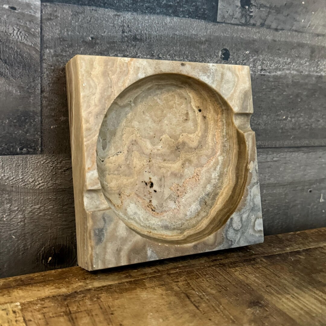 Vintage Onyx Marble 2 Slot Ashtray - Etsy