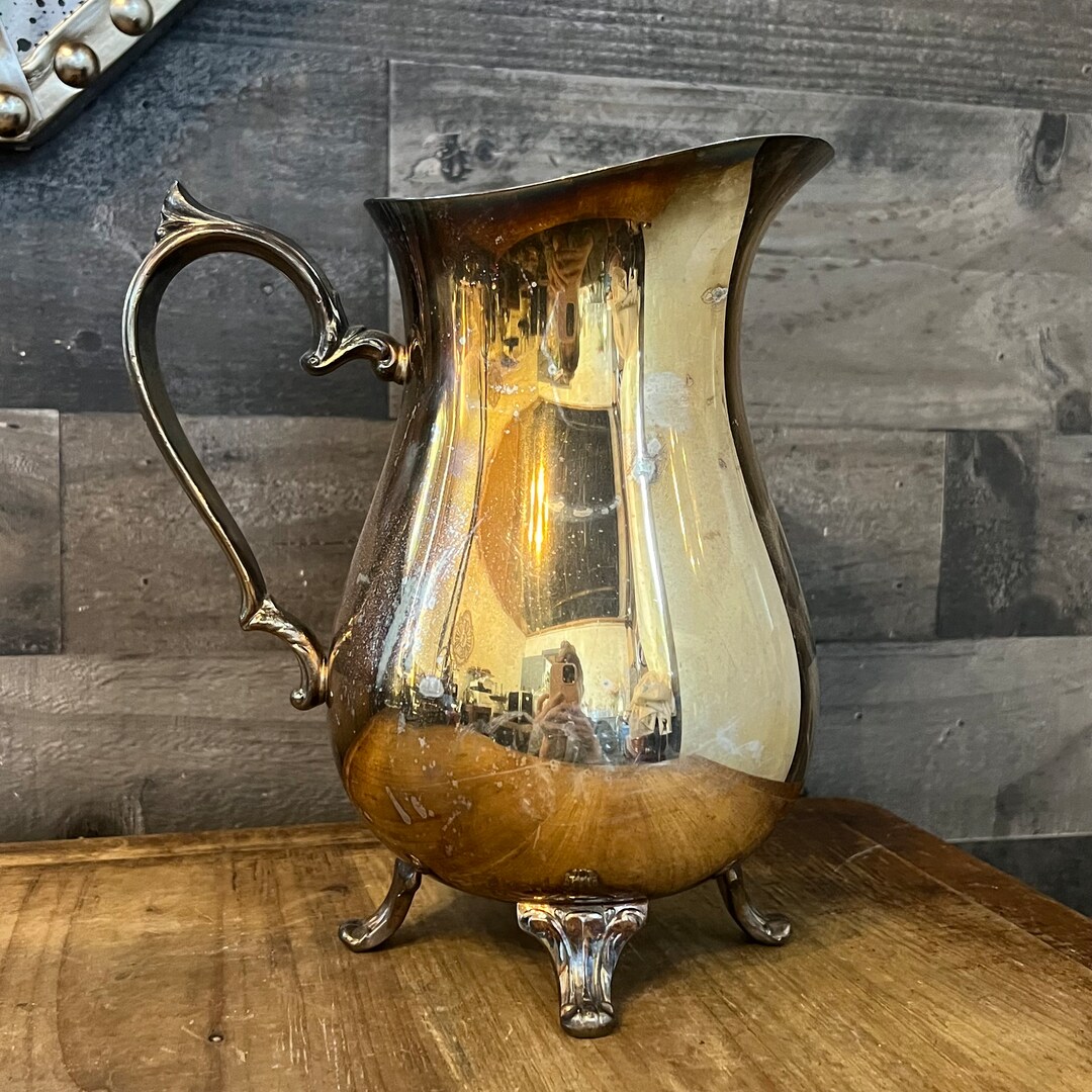 Vintage Oneida Silverplated Footed Pitcher With Ice Catch - Etsy
