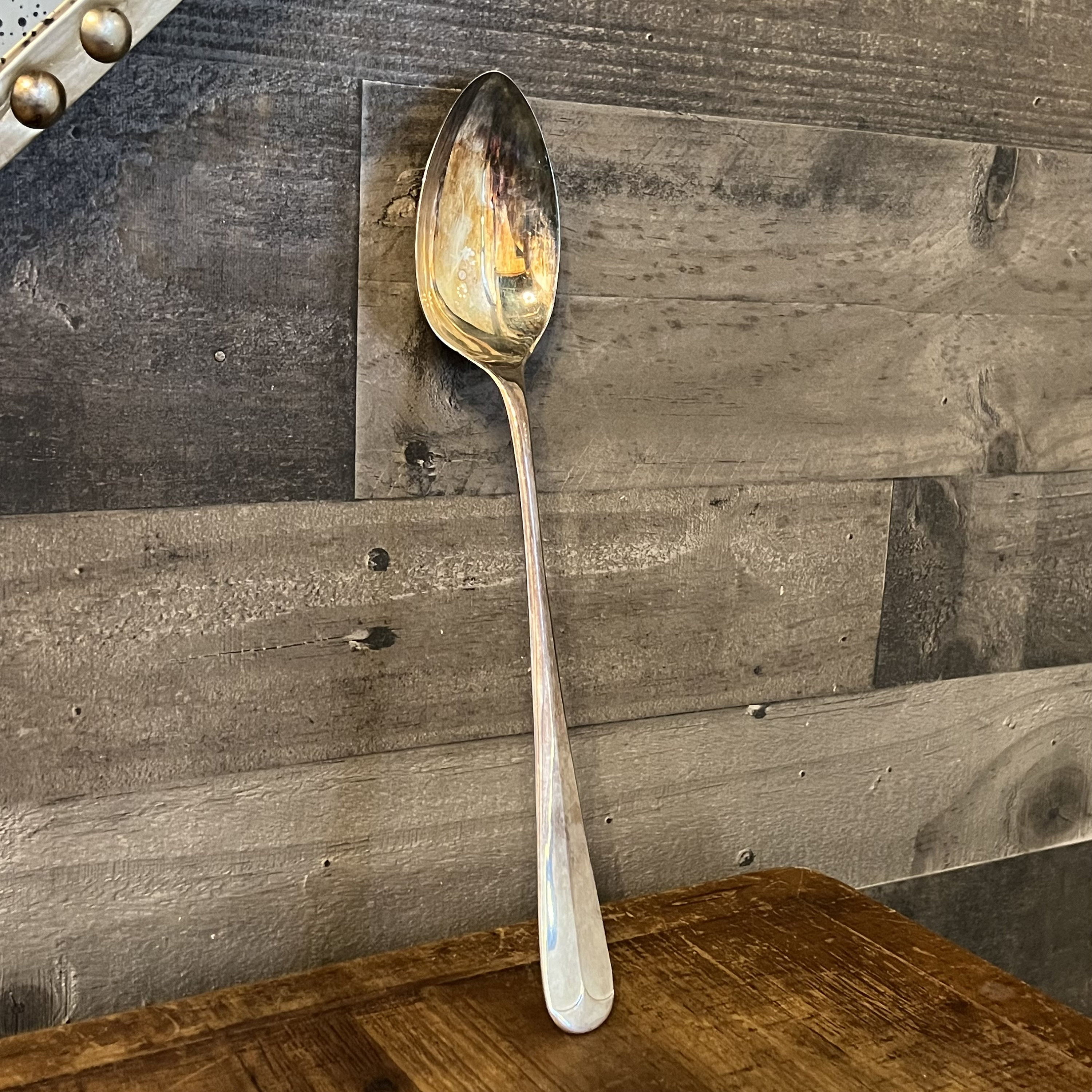 Vintage Large Silver Plated Serving Spoon - Etsy