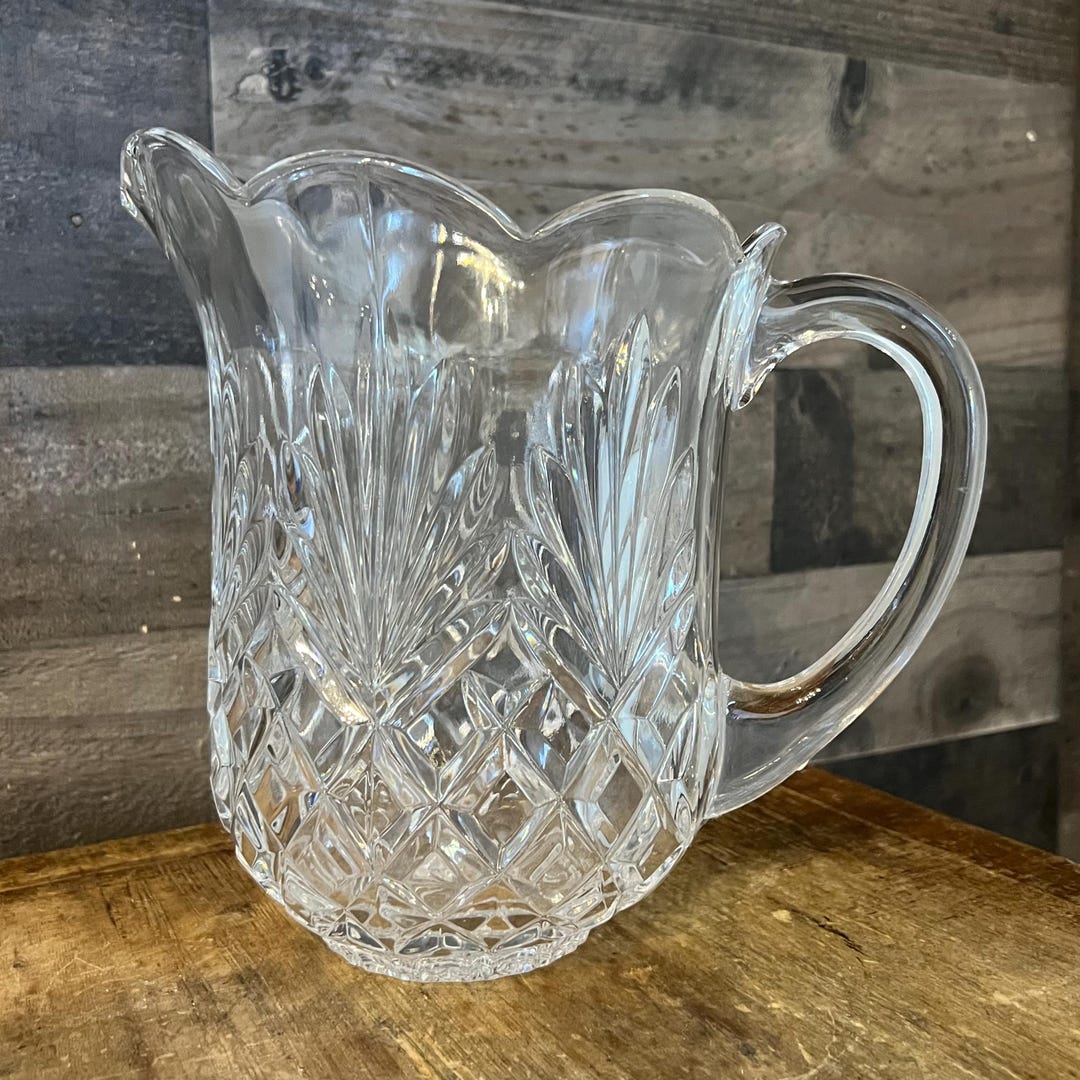 Godinger Shannon Crystal Clear Scallop Rim Pitcher - Etsy