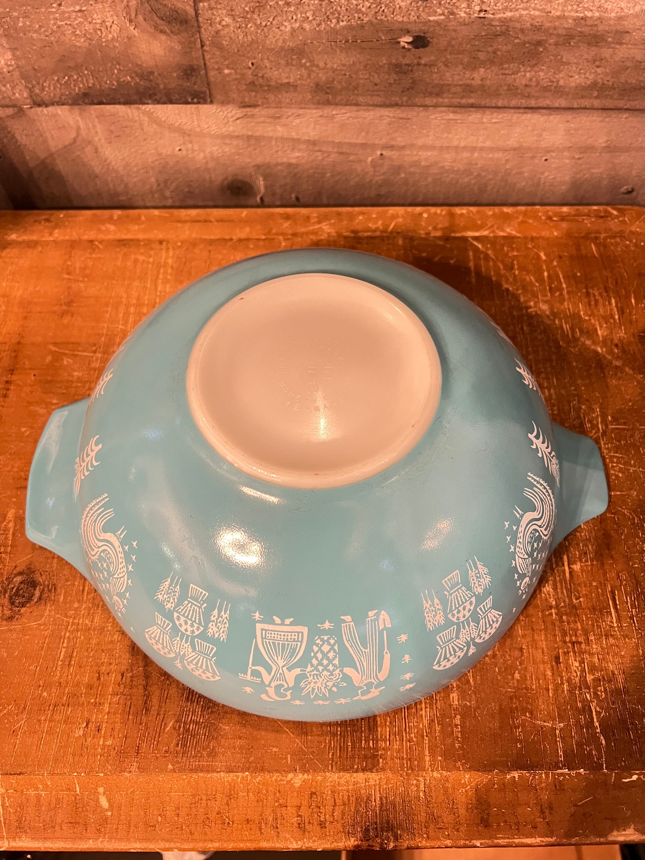 Pyrex Turquoise Butterprint Cinderella Mixing Bowl Set 444 4 - Etsy