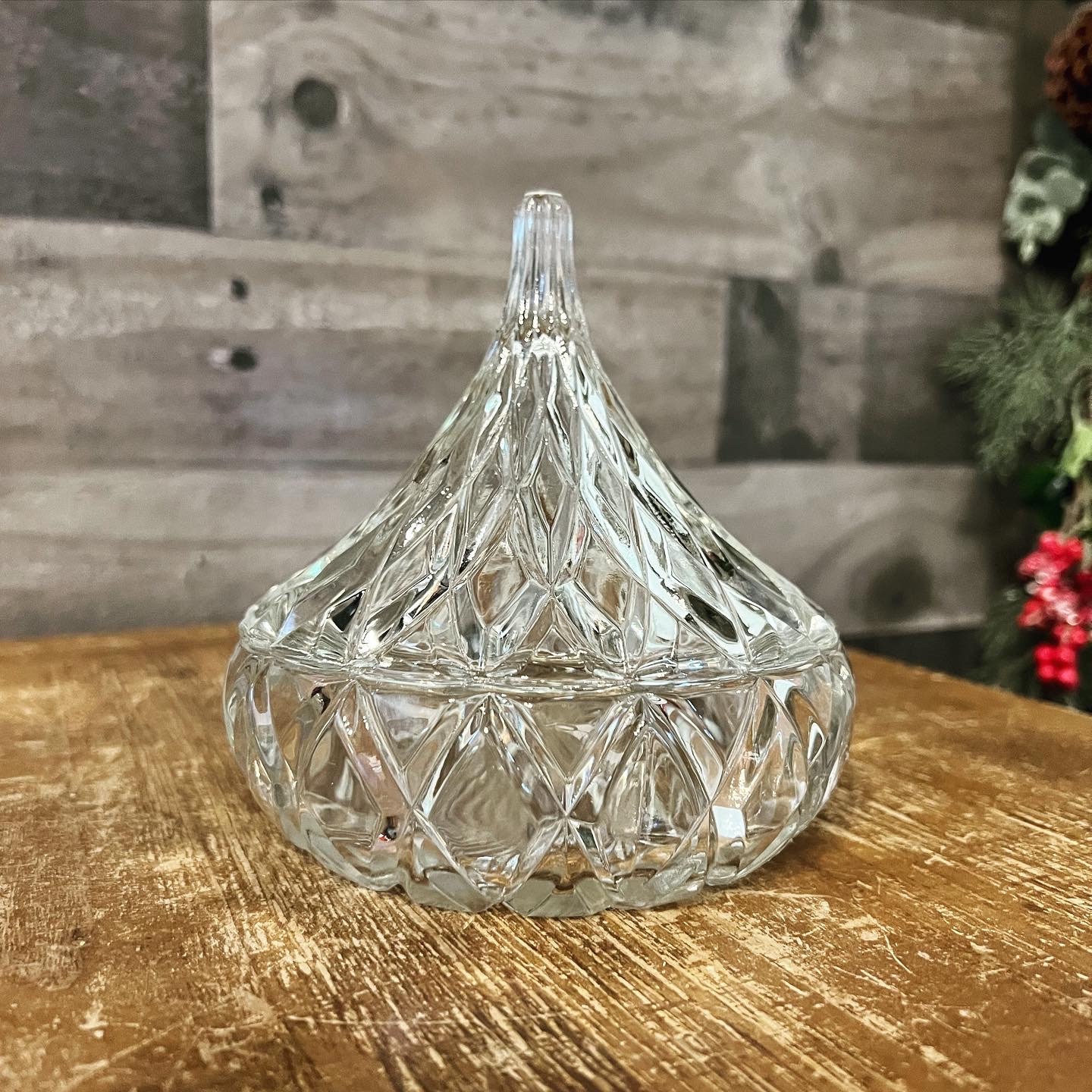 Vintage Crystal Candy Dish Hershey's Kiss Candy Dish Pointed Candy Dish ...