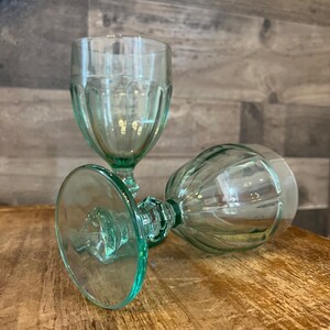2 Libbey Glass Gibraltar Spanish Green Water Goblets - Etsy