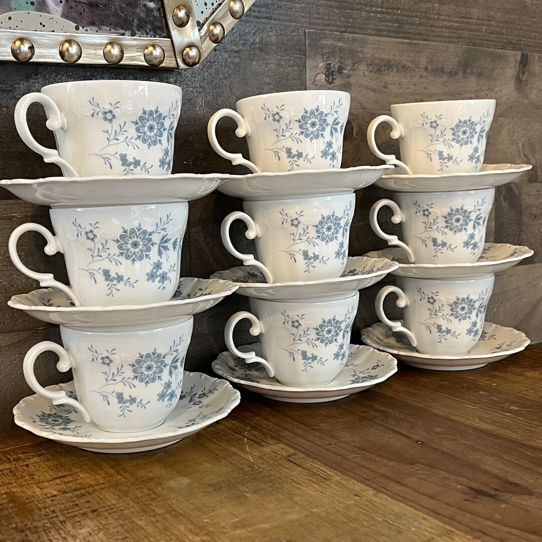 Christina Porcelain Bavarian Blue Seltmann Welden Teacups and - Etsy