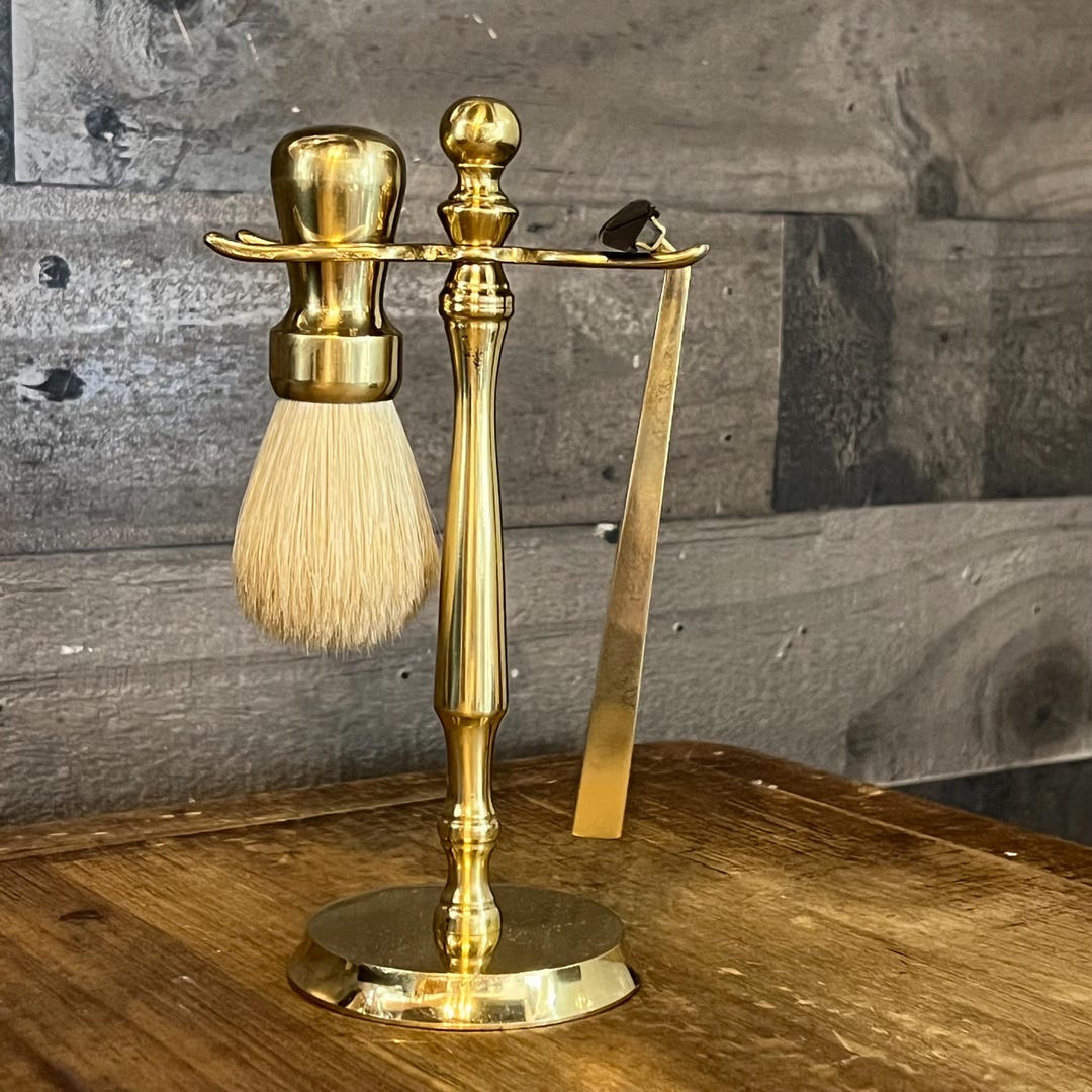 Vintage Brass Shaving Kit - Etsy