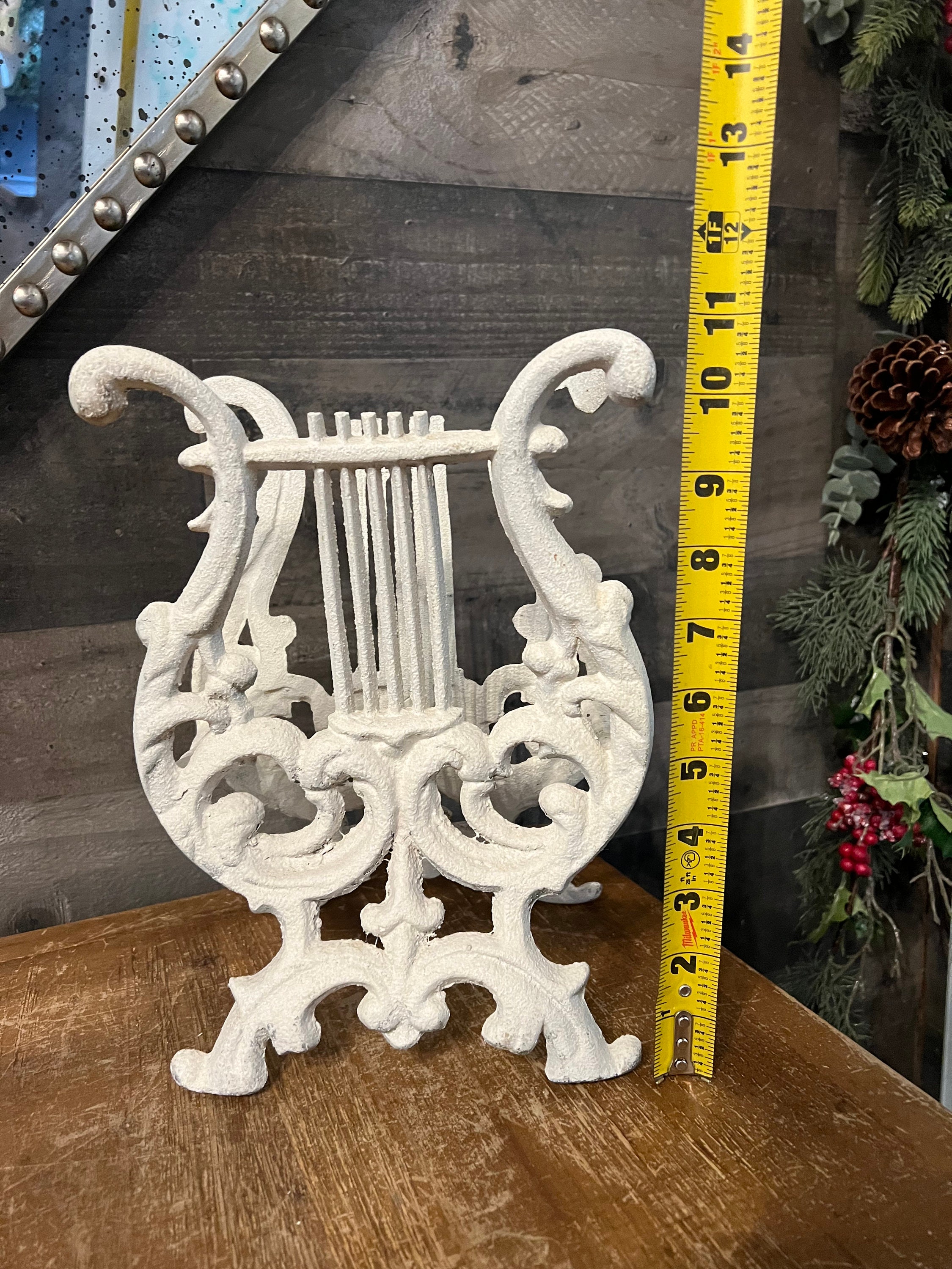 Vintage White Lyre Harp Book Stand Music Stand Paper Stand - Etsy