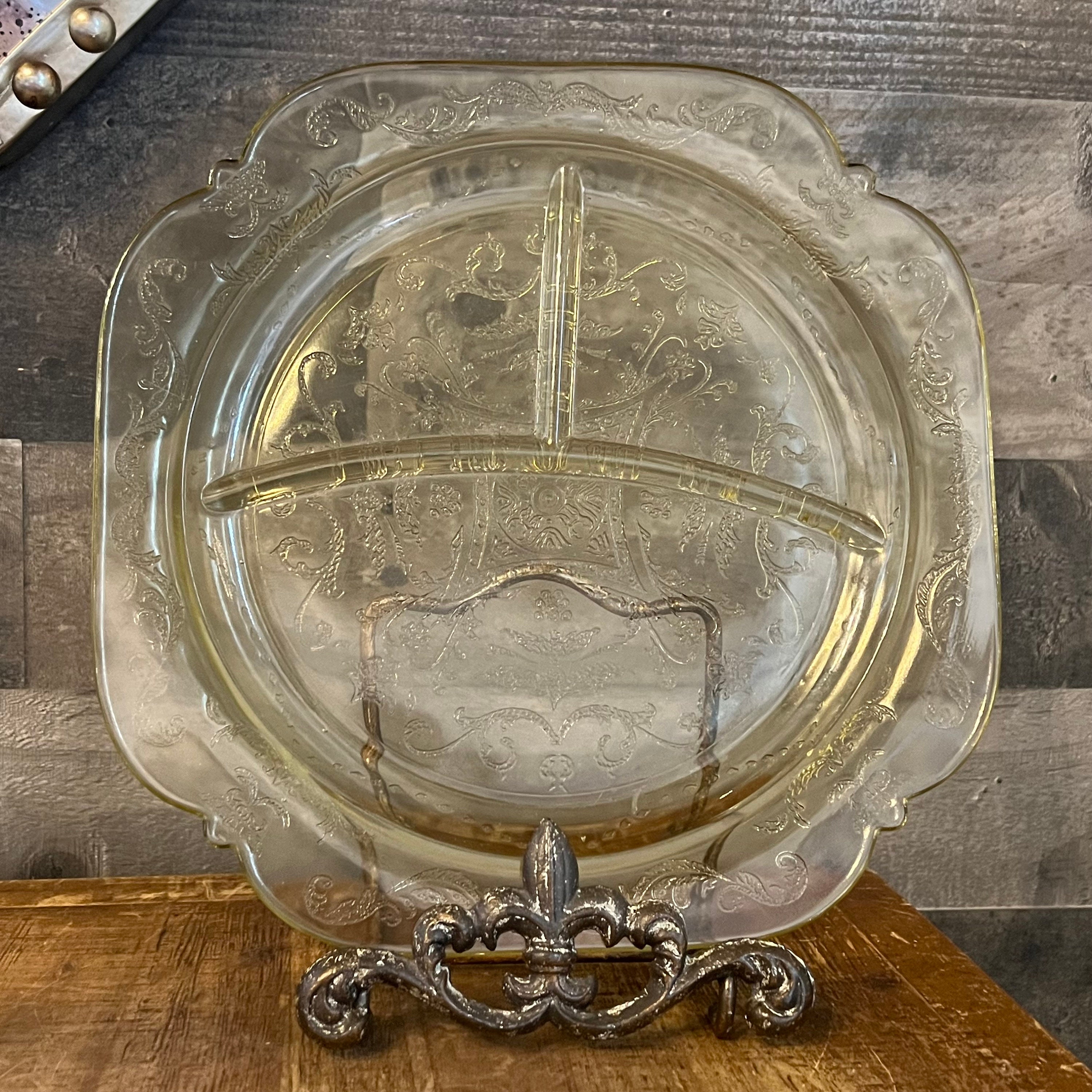 Federal Madrid Yellow Depression Glass Grill Dinner Plate - Etsy