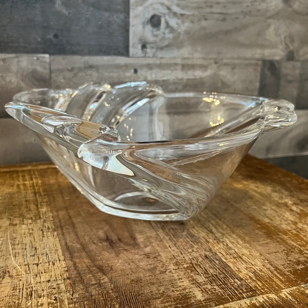 Vintage Waltherglas Large Art Deco Clear Glass Swirl Bowl - Made in ...