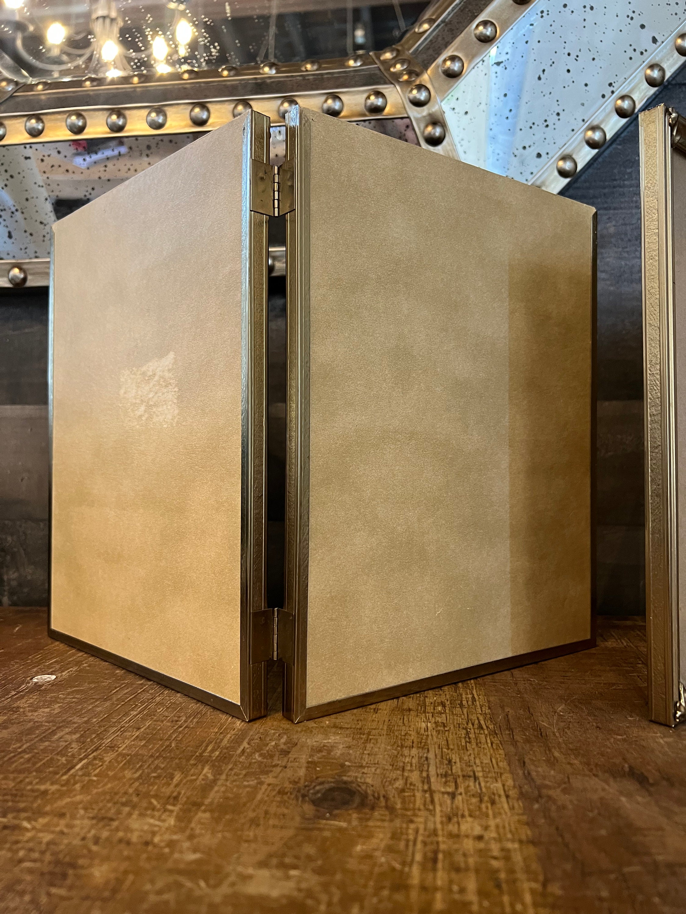 Large Brass Rectangle Double Frame Picture Frame Free - Etsy