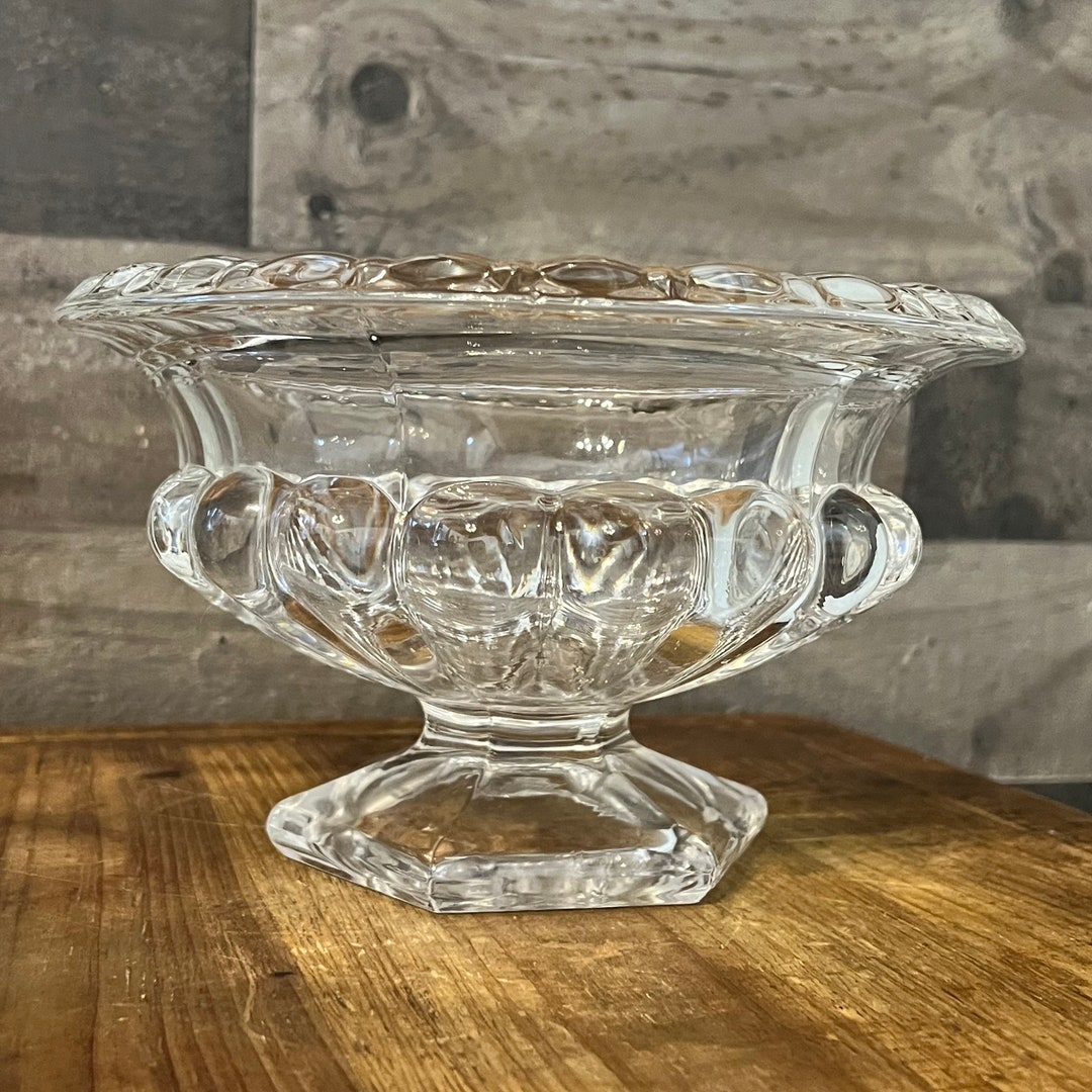 Vintage Clear Glass Compote Pedestal Bowl - Etsy